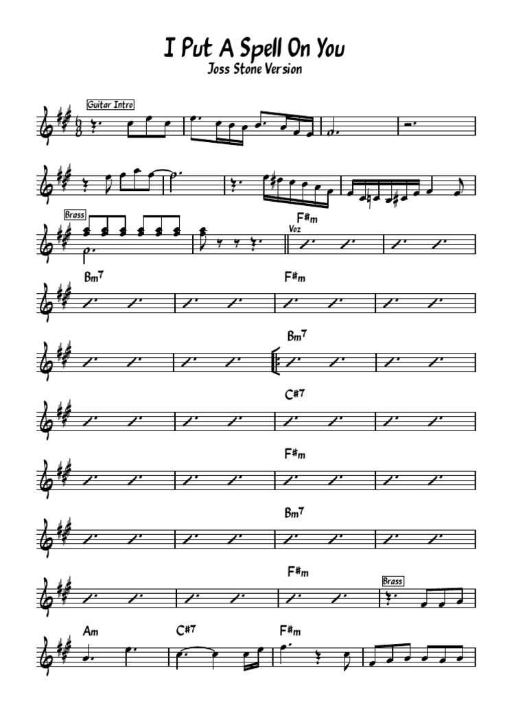 I Put A Spell On You - Joss Stone Version | PDF