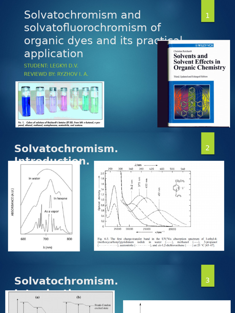 Solvatochromism and Solvatofluorochromism of Organic Dyes and Its ...