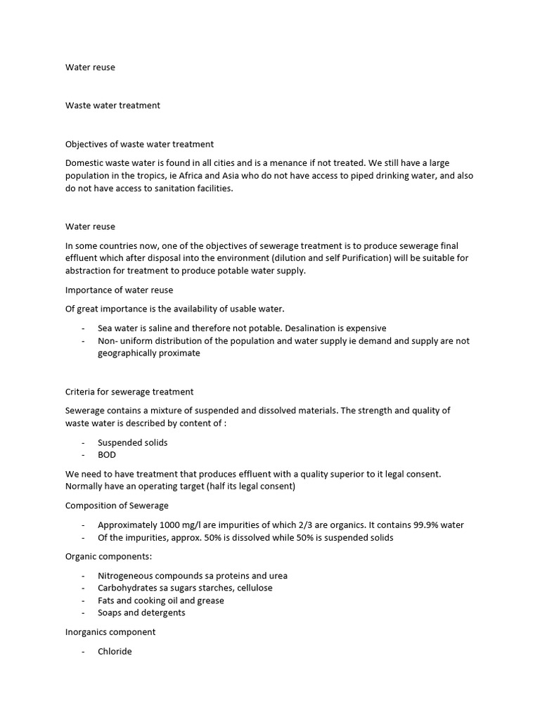 Community Waste Water Treatment-Notes Rev 2310 2023 | PDF | Sewage ...