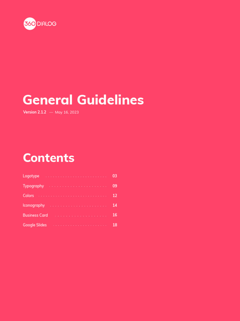 360dialog General Guidelines 2.1.2 | PDF | Typography | Typefaces