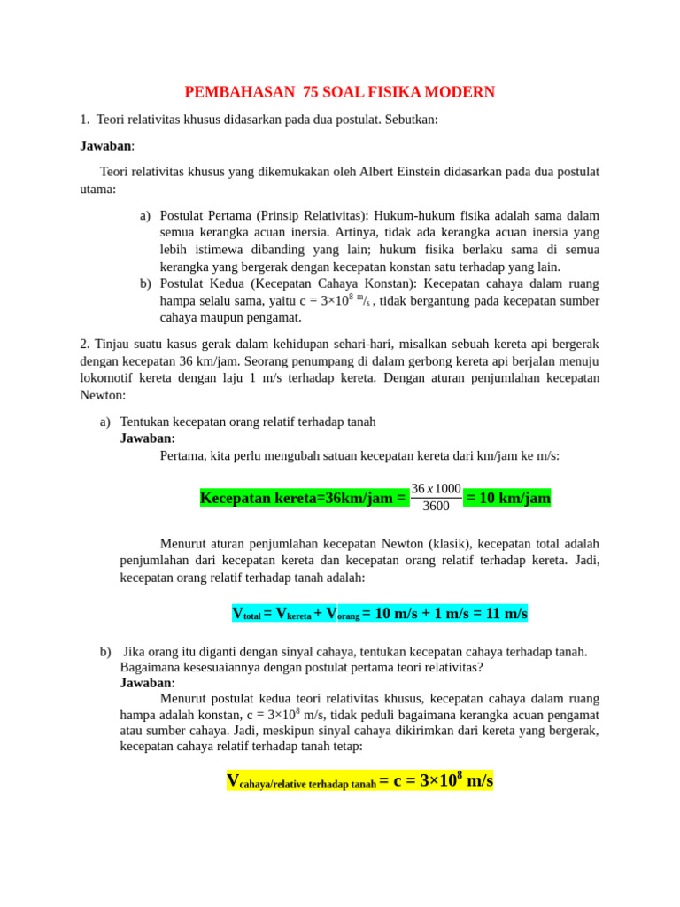 Soal Dan Pembahasan Fismod Siska | PDF