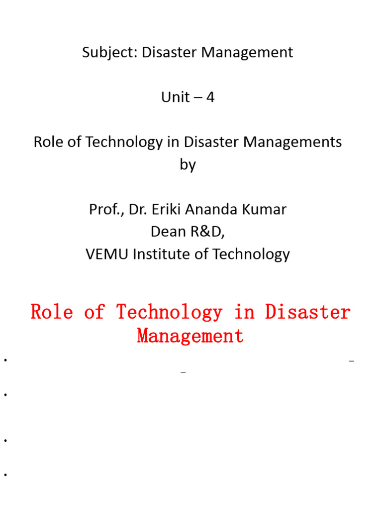 DM UNIT 4 (1) | PDF | Infrastructure | Emergency Management