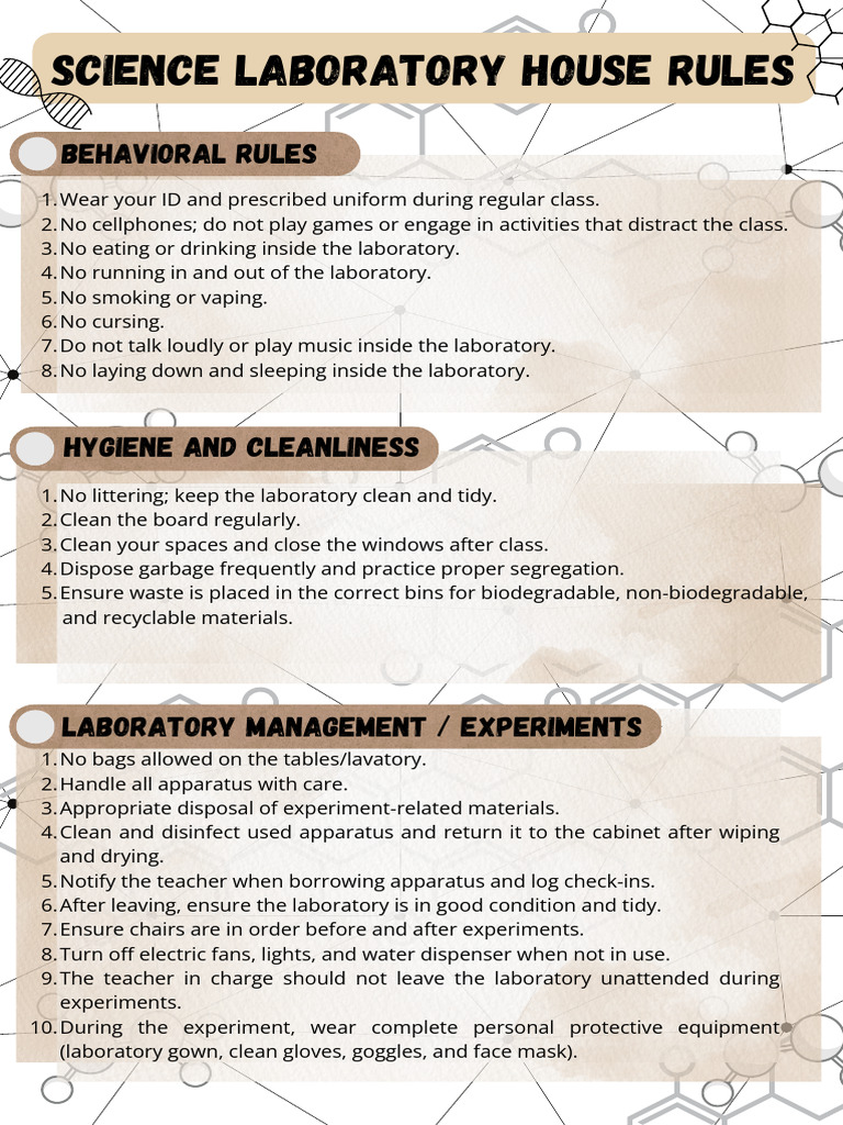 Laboratory House Rules and Guidelines | PDF