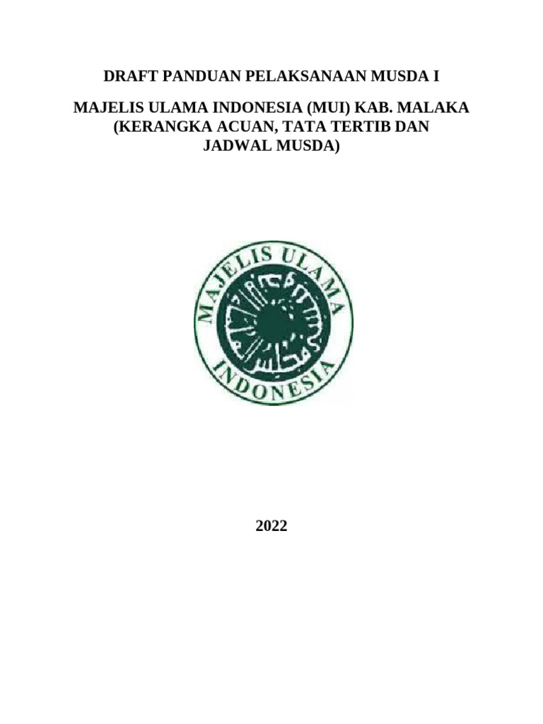 Panduan MUSDA I MUI Malaka 2022 | PDF