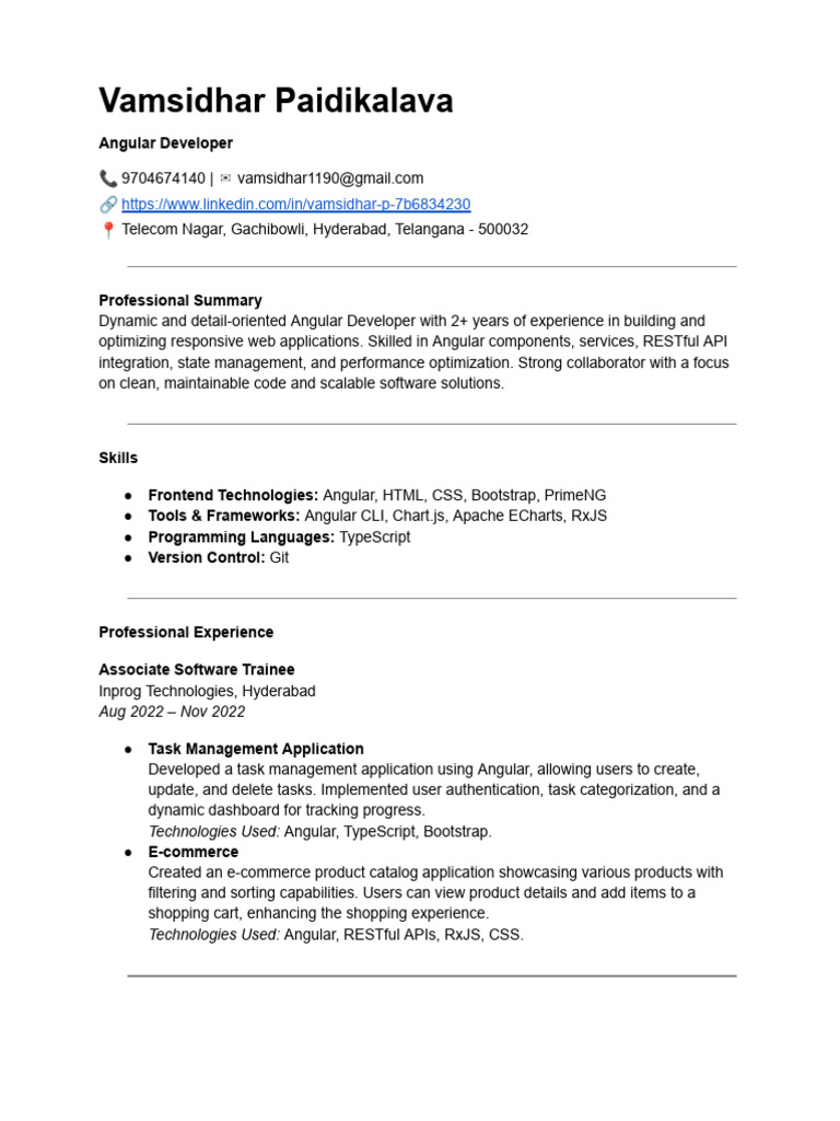 Vamsidhar Paidikalava | PDF | Software | Bootstrap (Front End Framework)