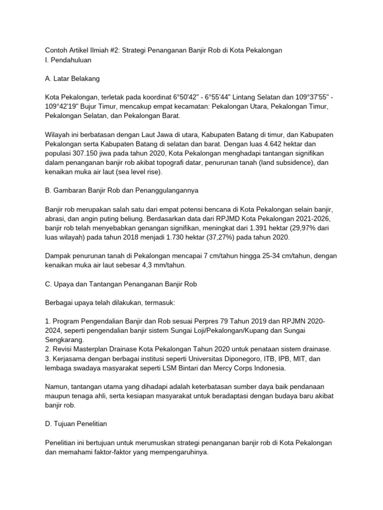 Contoh Artikel Ilmiah | PDF