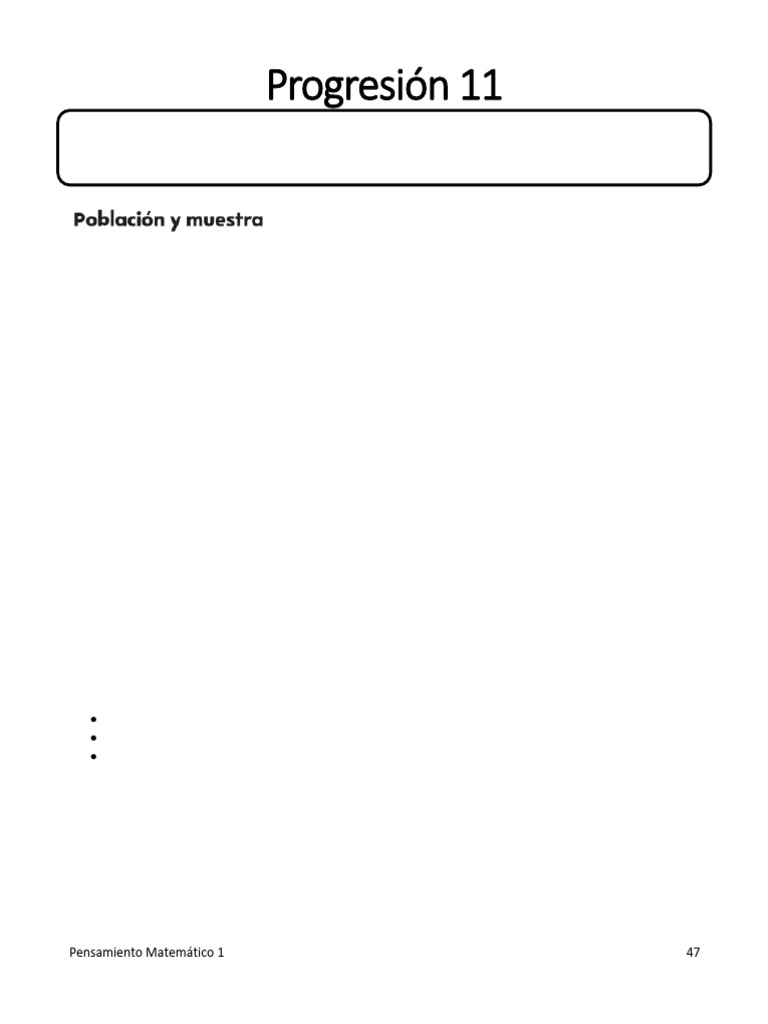 Progresión 11 y 12 - PM1 | PDF | Muestreo (Estadísticas) | Experimentar