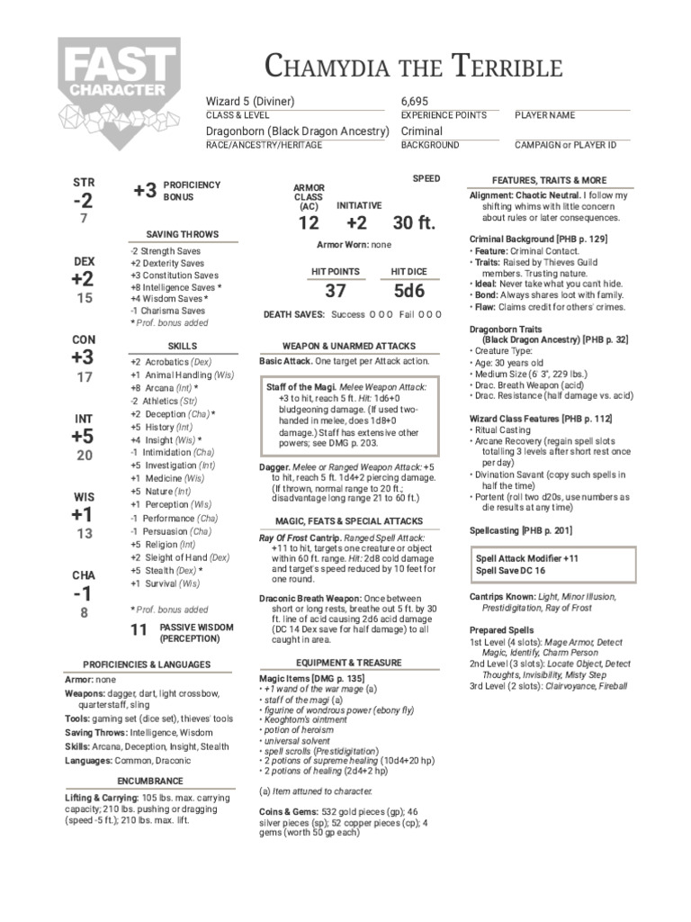 Fast Character _ D&D Character Maker _ Dragonborn (Black Dragon ...