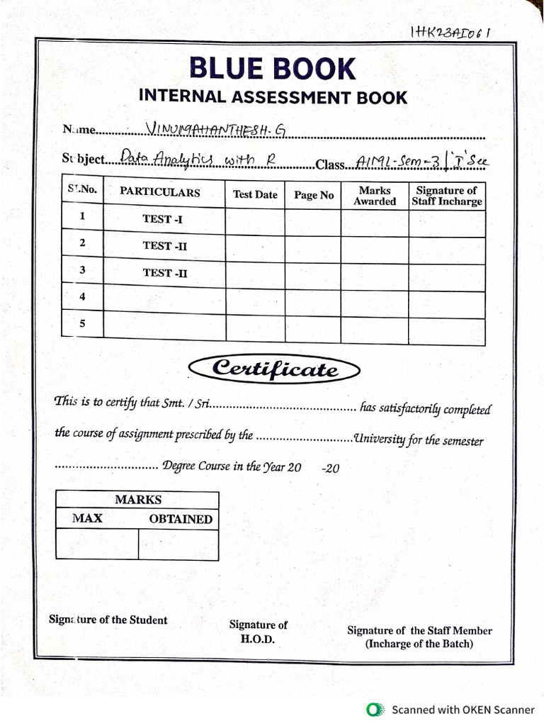 R, Assignment 1 | PDF