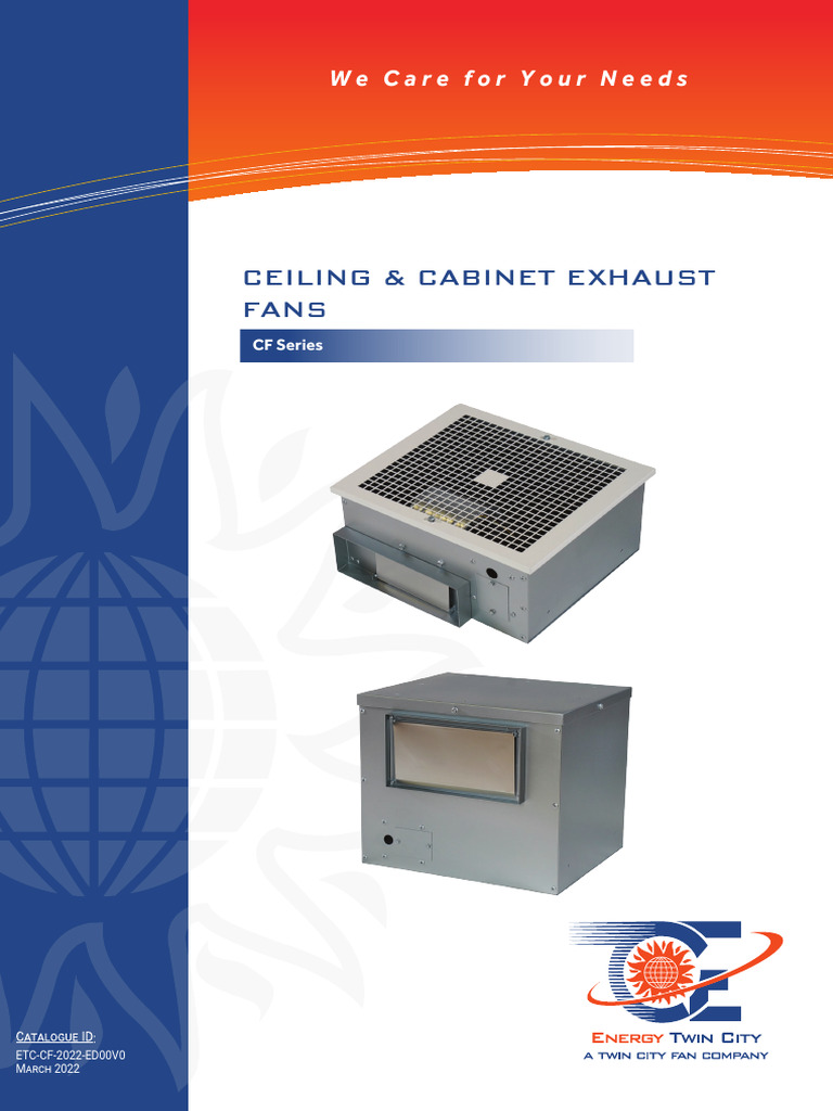 CF Series Ceiling & Cabinet Fans | PDF | Duct (Flow) | Electrical ...