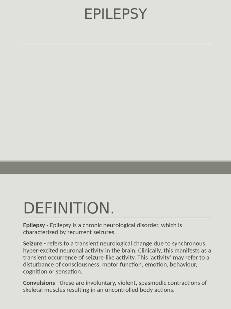Epilepsy | PDF | Epilepsy | Disorders Causing Seizures