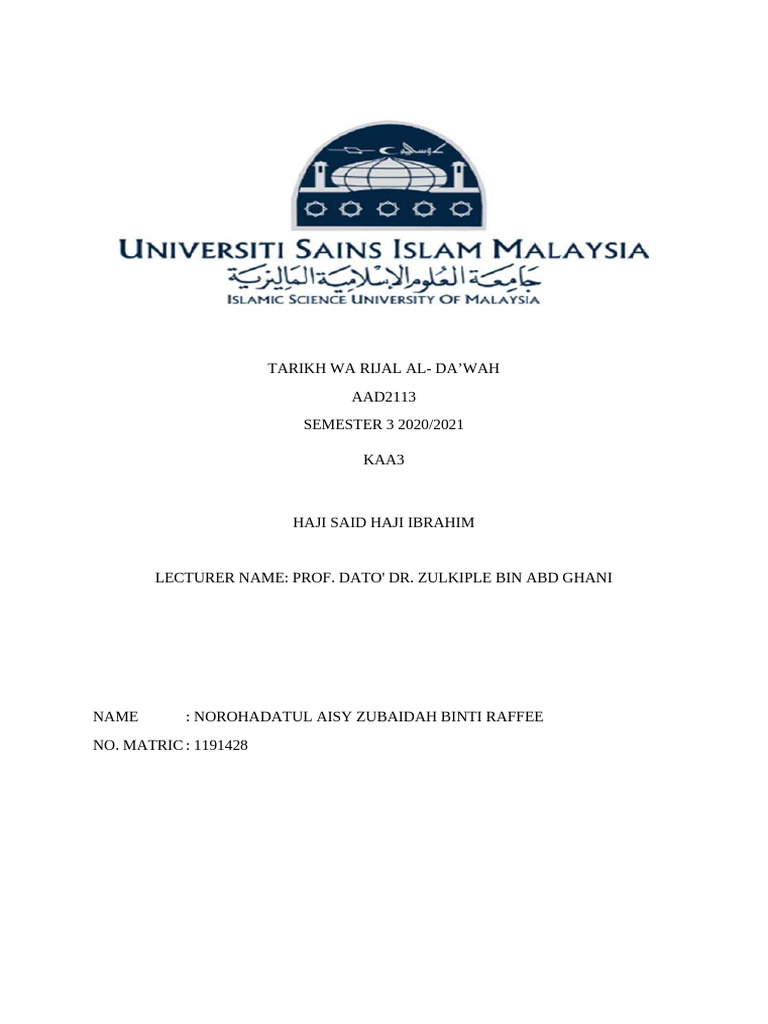 Haji Said Haji Ibrahim: Scholar & Contributions | PDF | Sunni Islam ...