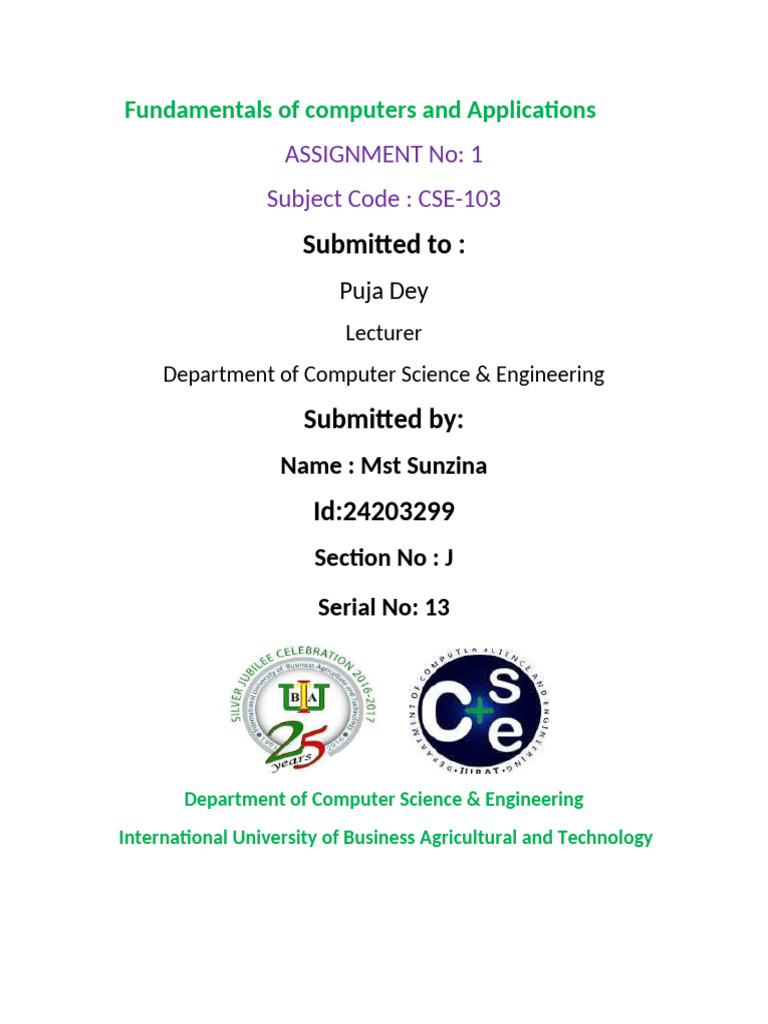 Fundamentals of Computers and Applications | PDF