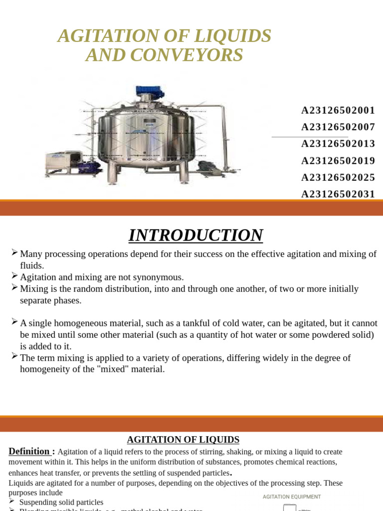 Agitation of Liquids and Conveyors (1) | PDF | Belt (Mechanical ...