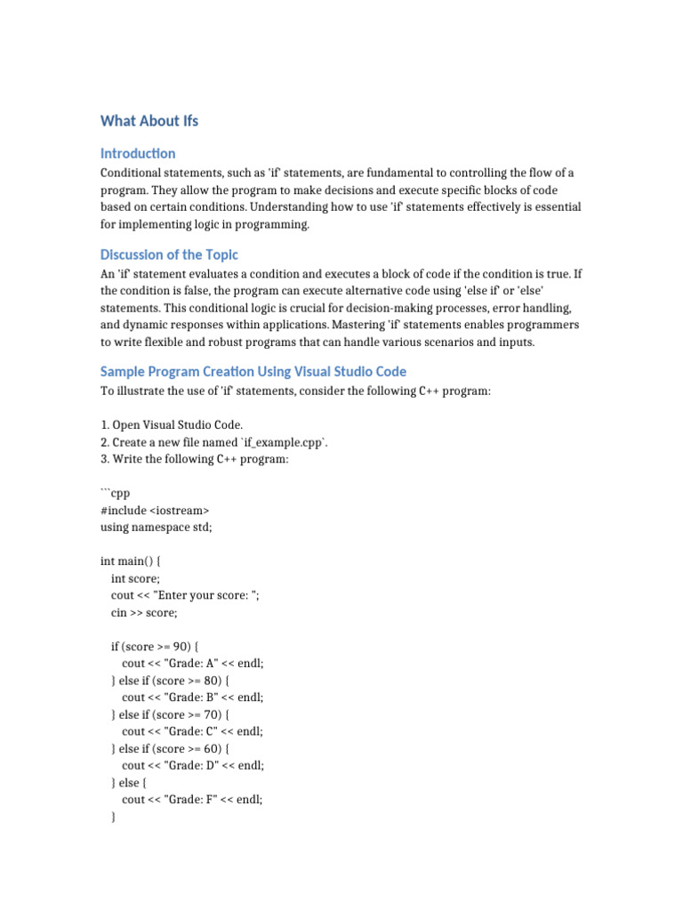 Mastering If Statements in C++ | PDF