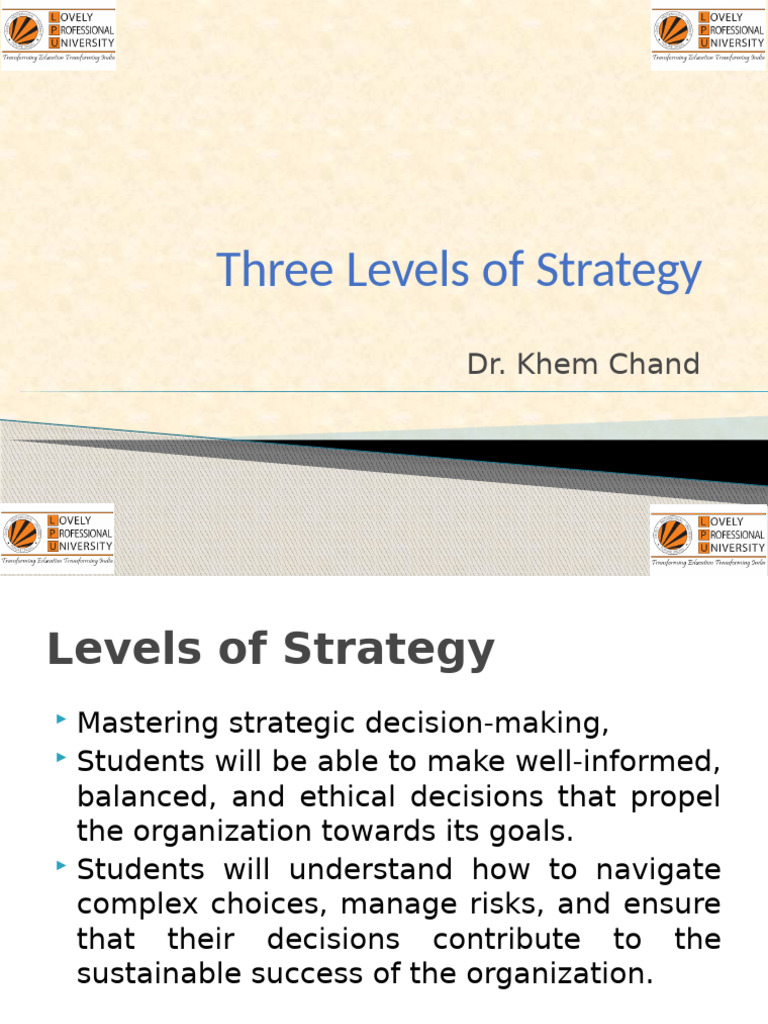 Three Levels of Strategy | PDF | Strategic Management | Economies
