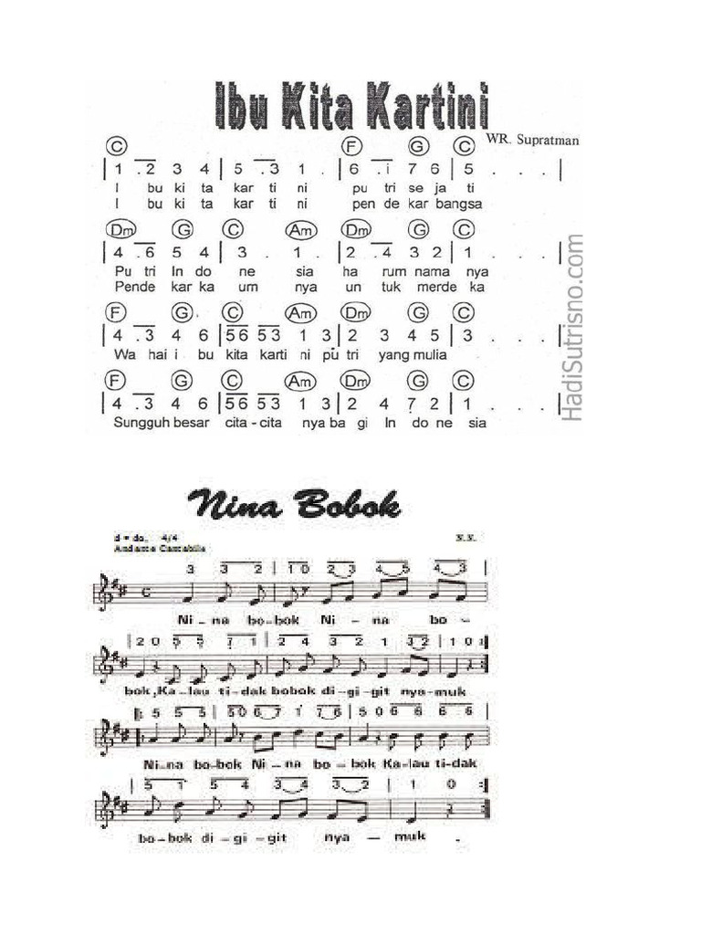 Notasi Angka Lagu Print | PDF