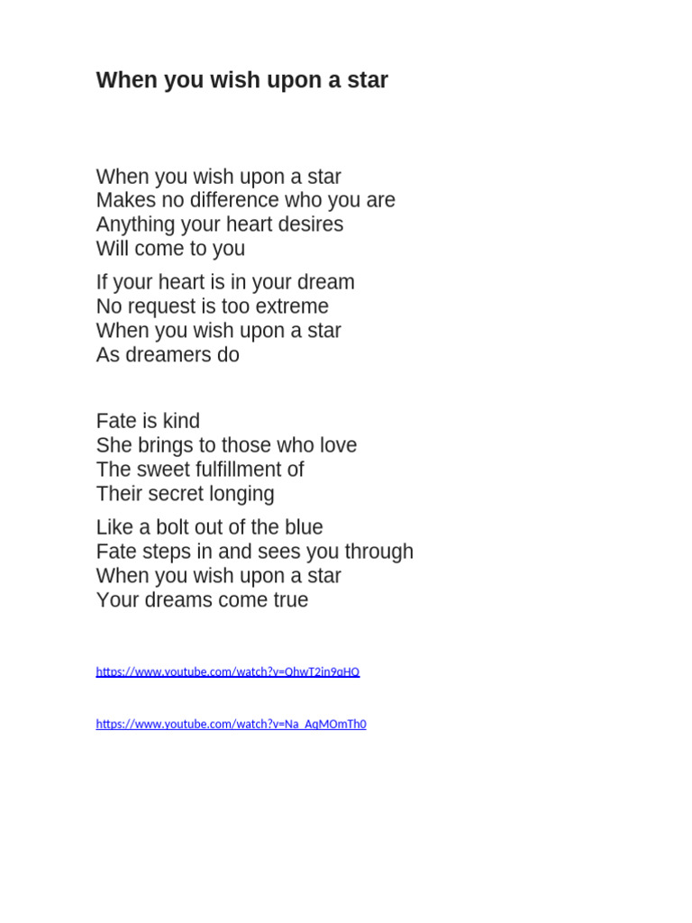 When You Wish Upon A Star | PDF