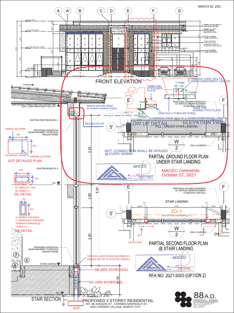 Stair Section Along Gl-Ef 09242021 - Response | PDF | Structural ...