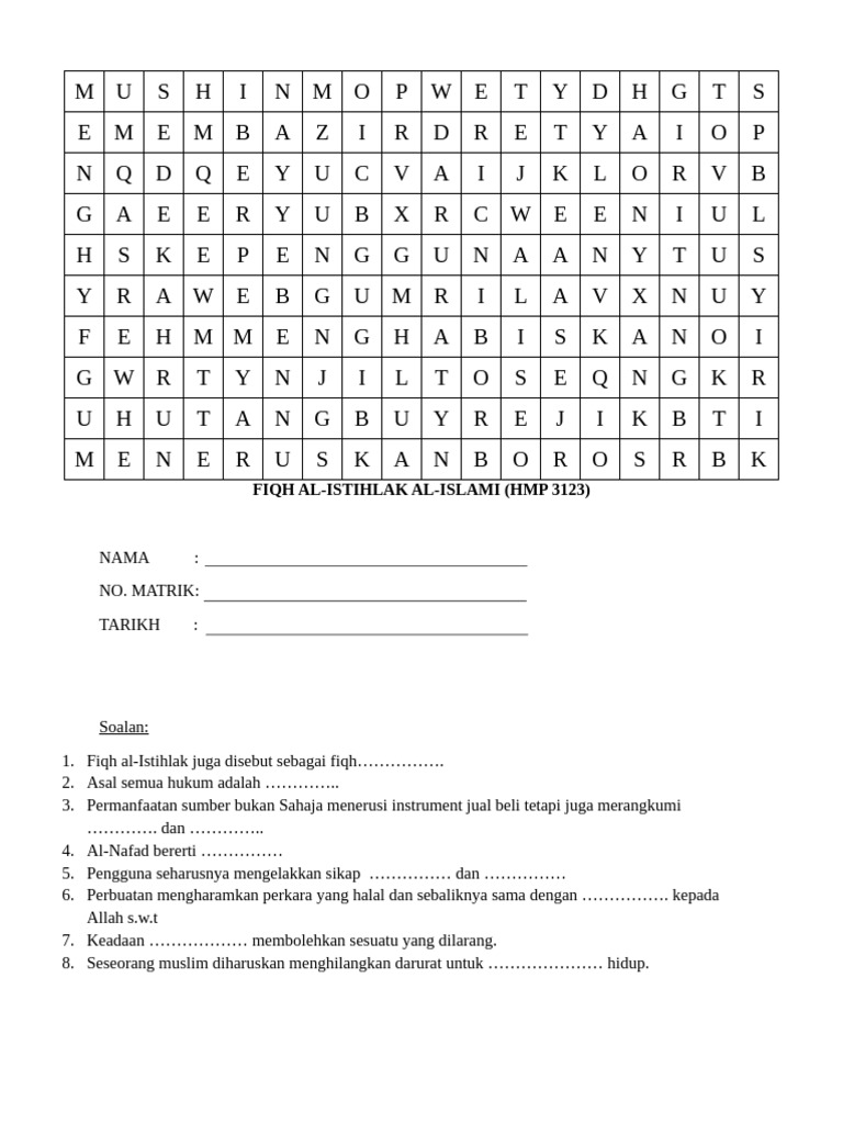 Wordsearch | PDF