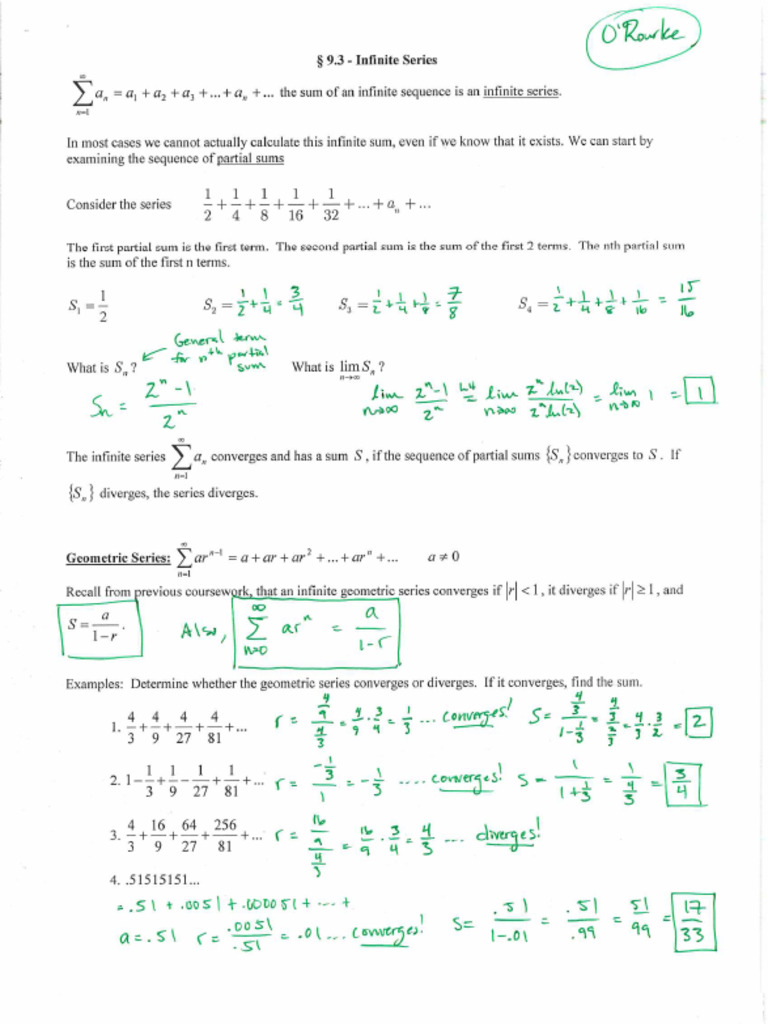 9.3 Notes - Infinite Series | PDF