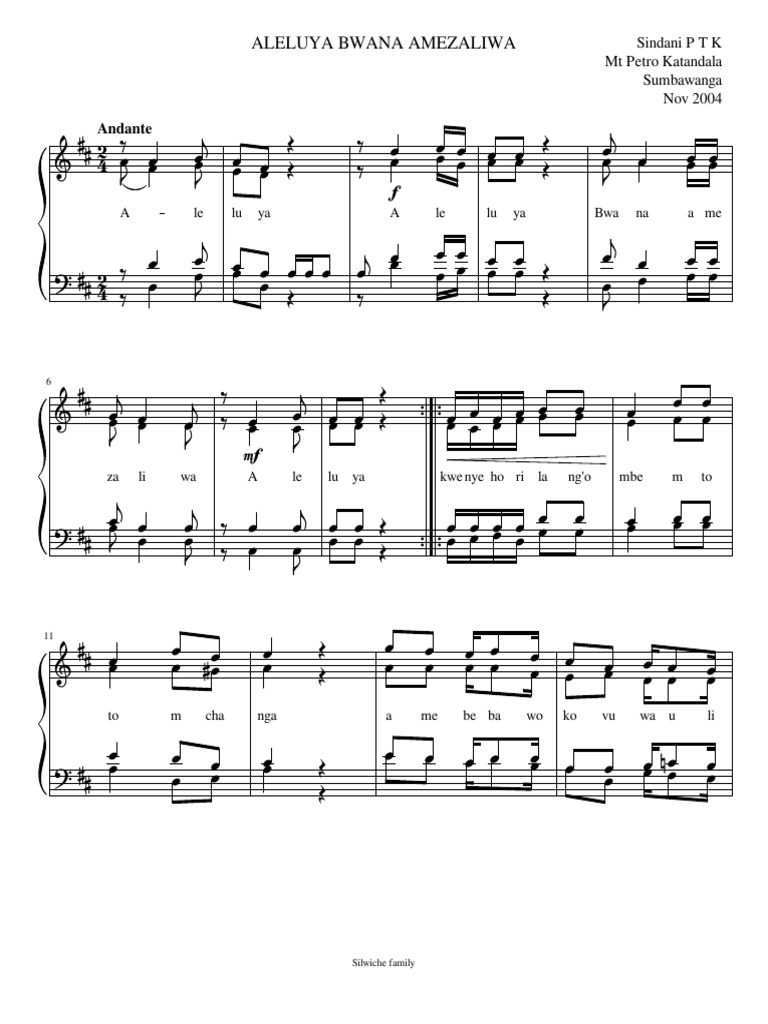 Alleluia Bwana | PDF