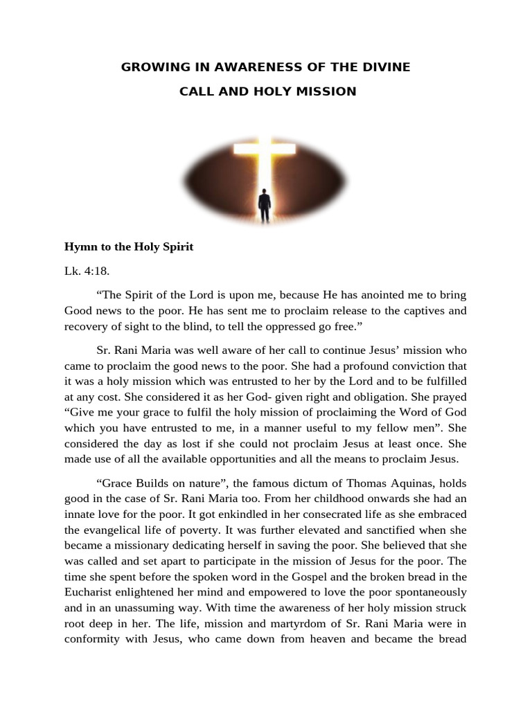 4. Novena Growing Awareness of the Divine Call and Mission | PDF ...