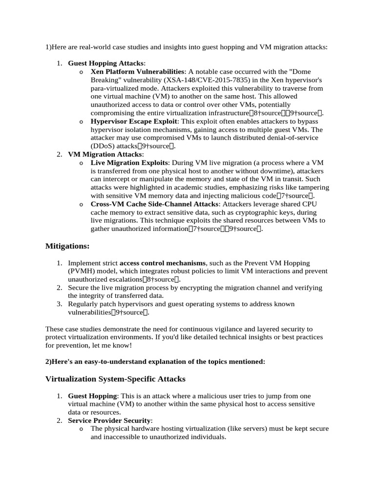 VM Security Attacks and Real Case Studies | PDF | Security | Computer ...