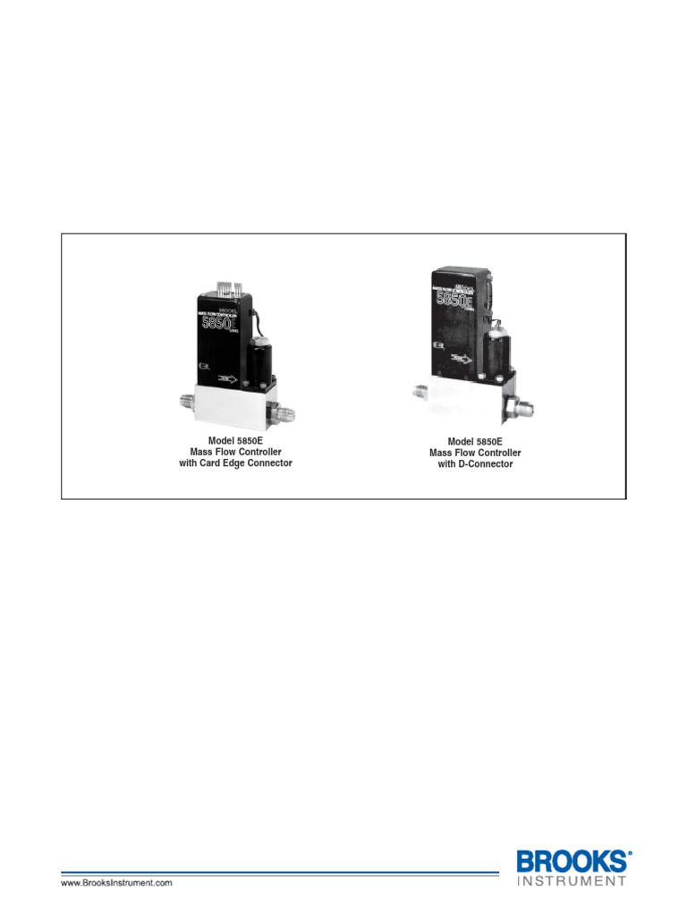 Mass Flow Controller Installation Manual 5850e Pdf Electrostatic 5370