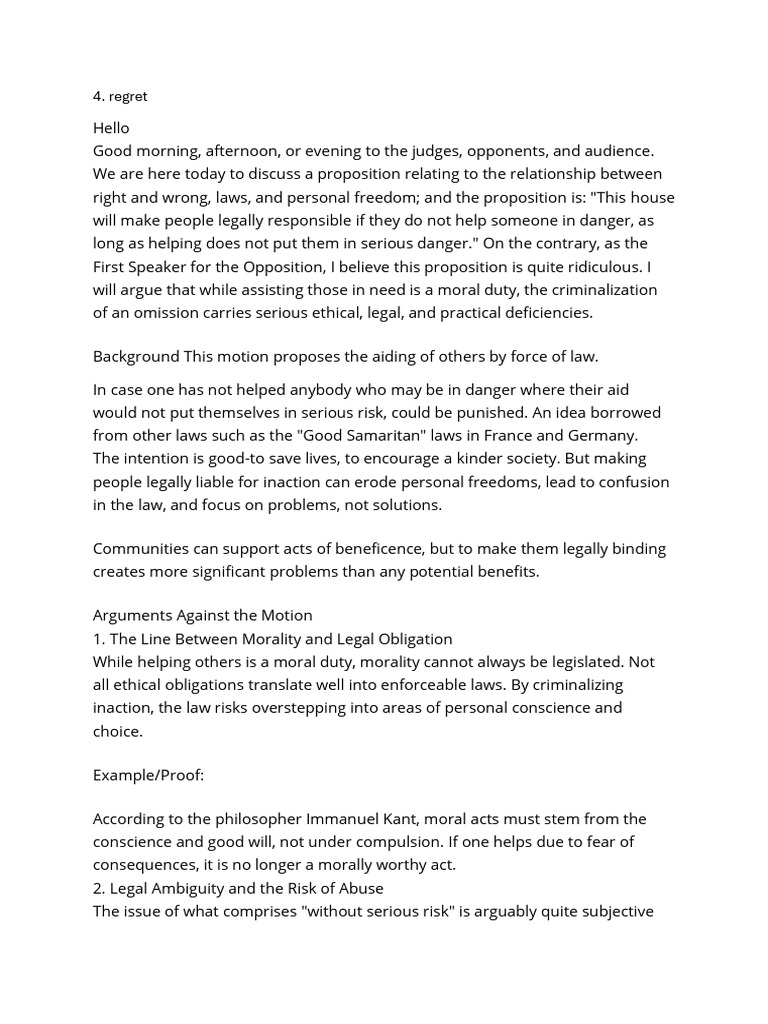 4 Regret Pdf Conscience Social Psychology