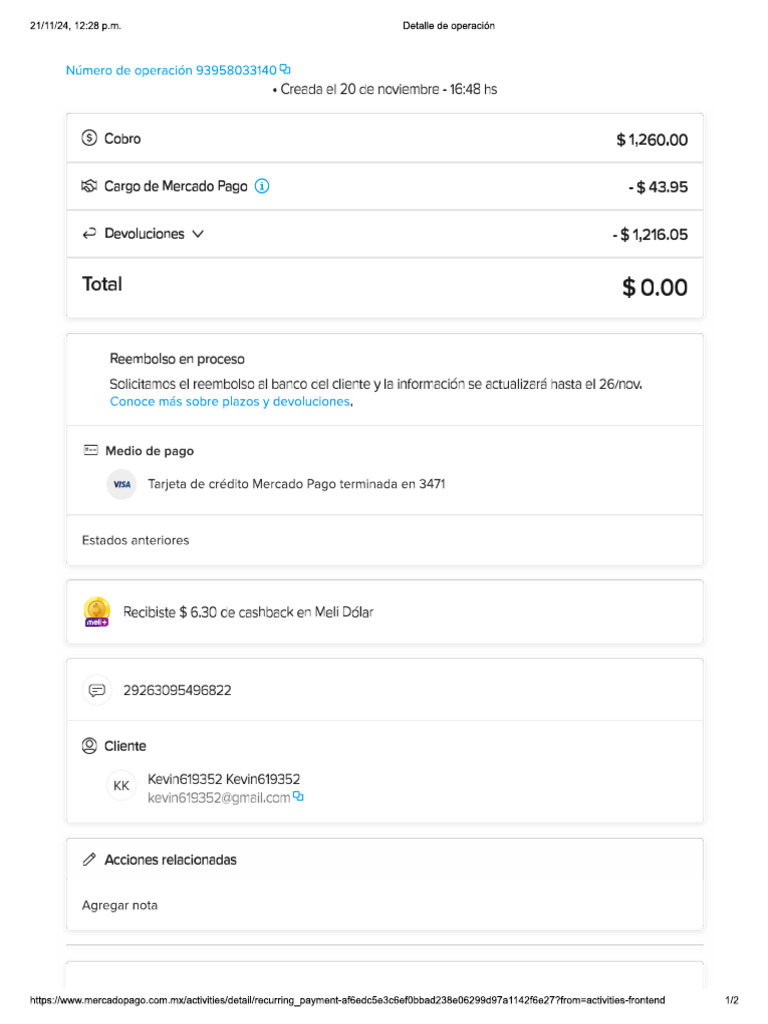 Comprobante de Reembolso | PDF