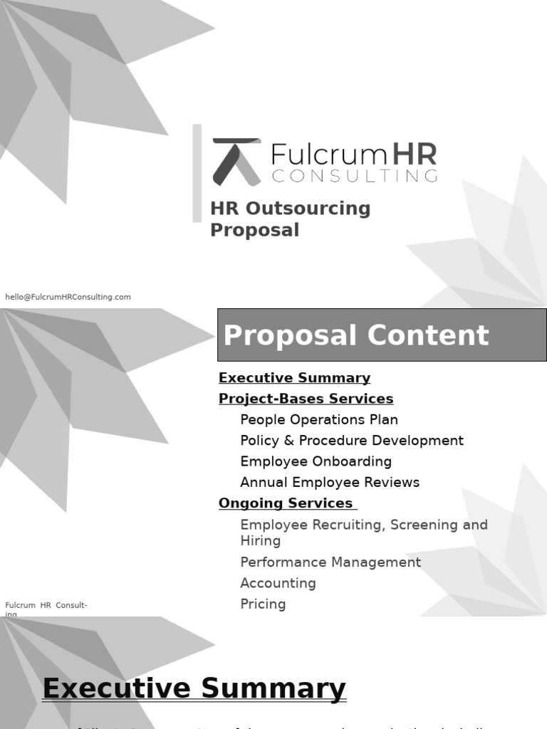 HR Outsourcing Proposal | PDF | Human Resources | Employment