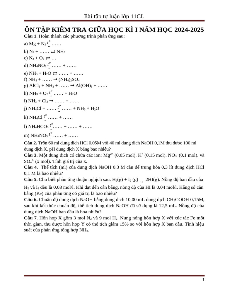 de on tap chuong 1 | PDF