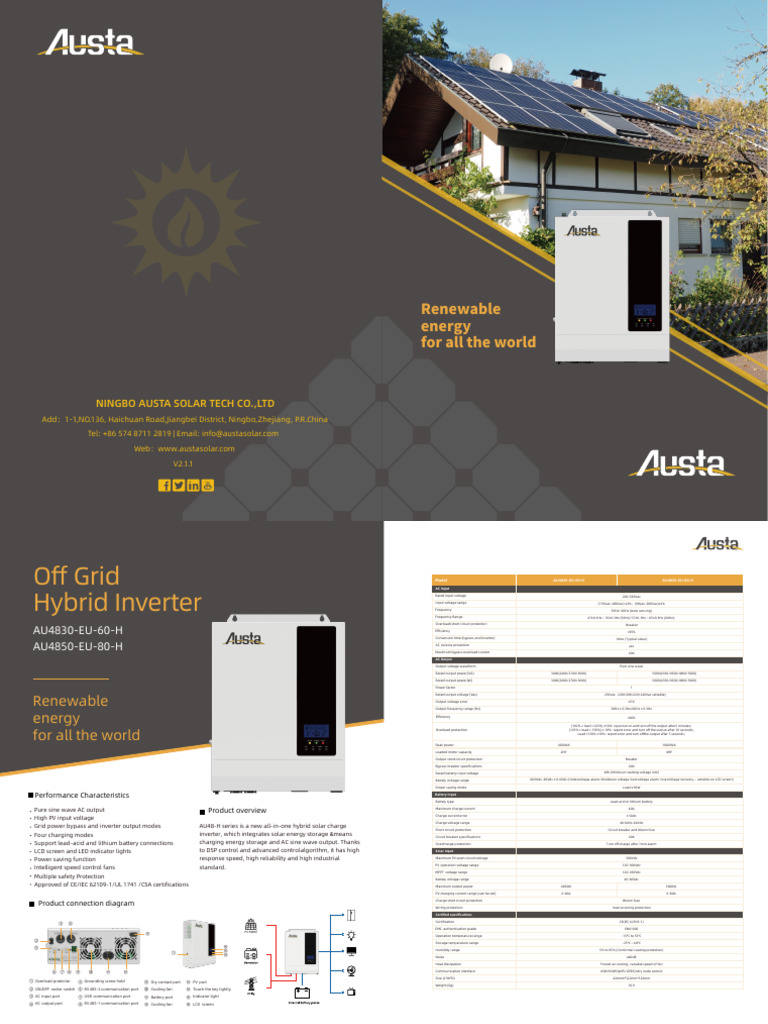 Austa Off Grid Inverter | PDF | Power Inverter | Power Supply