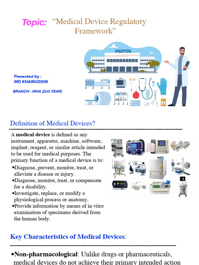 Medical Device Regulatory Framework | PDF | Medical Device | Federal Food