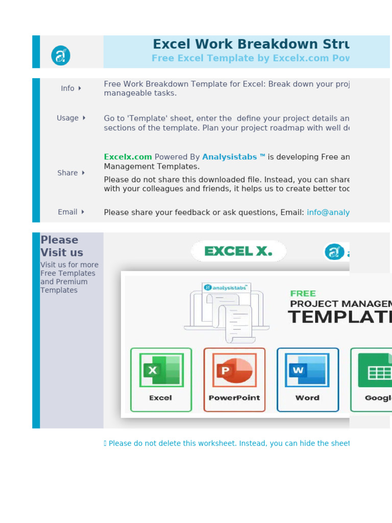 Work Breakdown Structure Template Excelx | PDF | Computing | Software