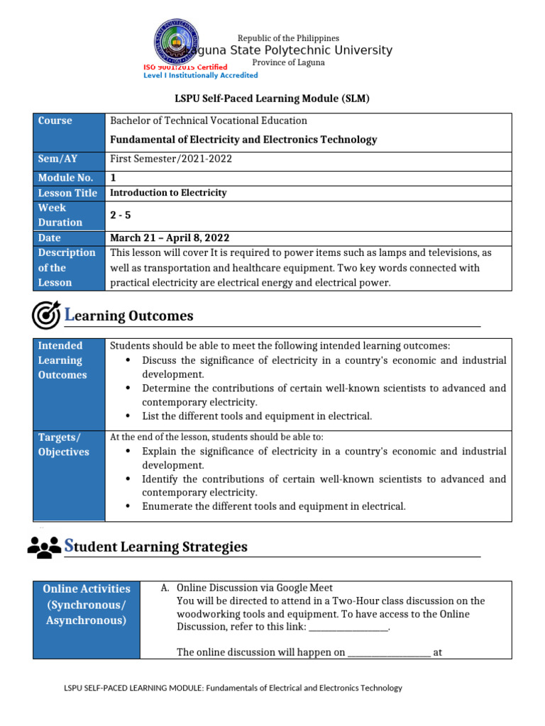 03 Acad Cte SF 031722 Moduleelectrical2 | PDF | Electrical Resistance ...