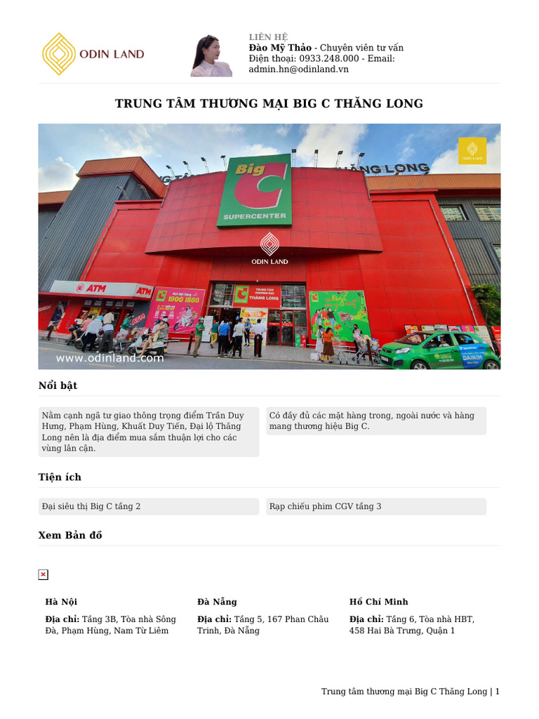 TTTM Big C Thang Long | PDF