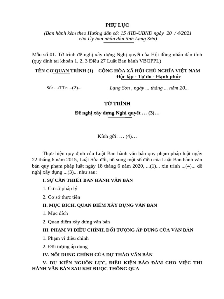 Phu Luc Kem Du Thao Huong Dan Thay The HD 01 | PDF