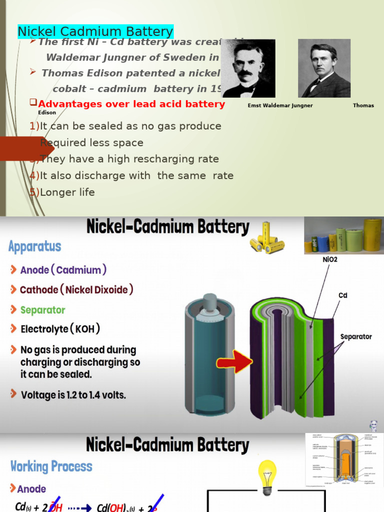 Nickel Cadmium Battery Overview | PDF