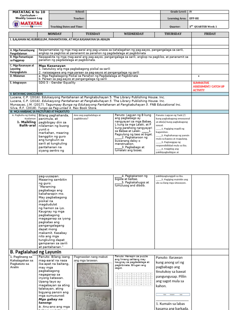 DLL_EPP HE 4_Q3 W1 FINAL | PDF