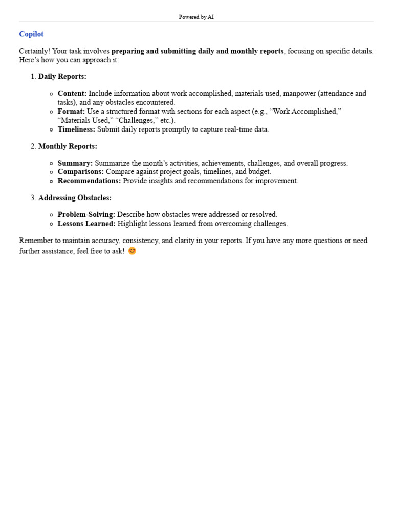 preparing and submitting daily and monthly reports | PDF