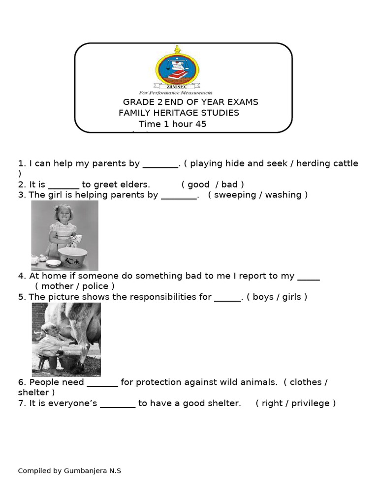 GRADE 2 END OF YEAR FAREME PAPER 2022 | PDF