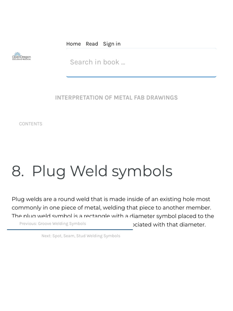 Plug Weld Symbols - Interpretation of Metal Fab Drawings | PDF ...