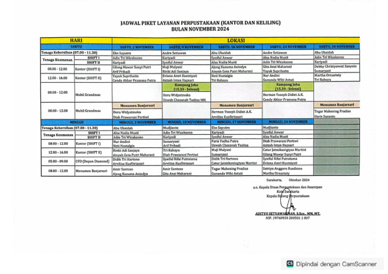 Revisi Jadwal November 2024 | PDF