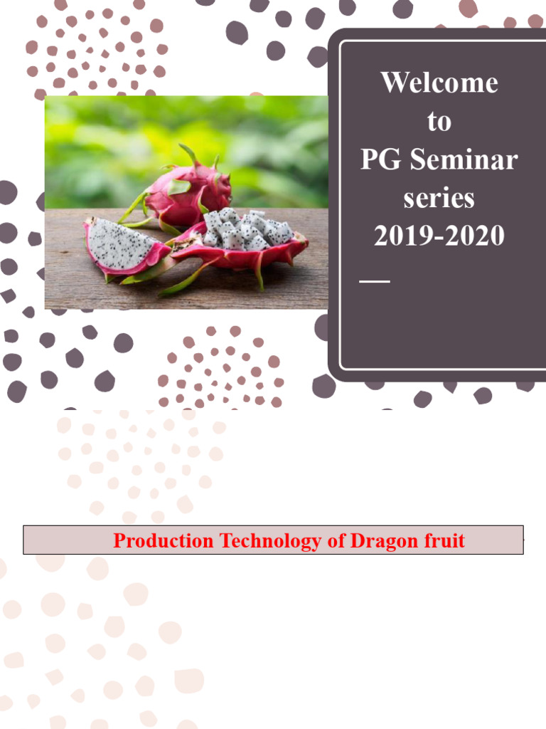 Dragon Fruit Production Technology Overview | PDF | Horticulture | Plants