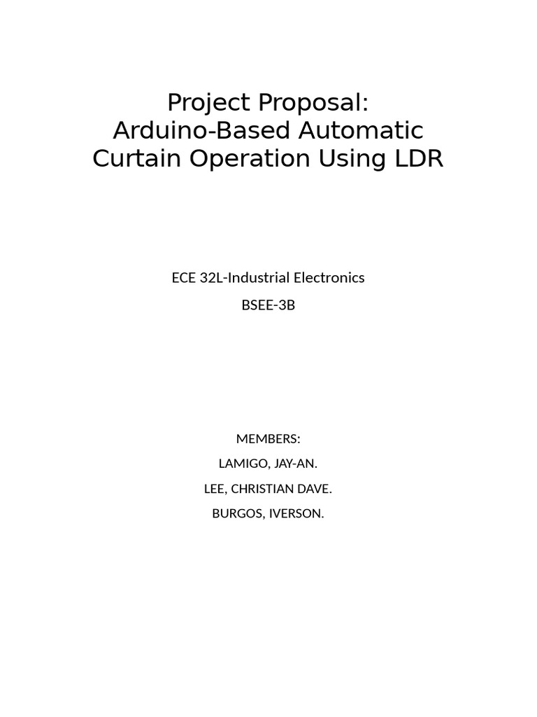 Project Proposal Pdf Arduino Relay