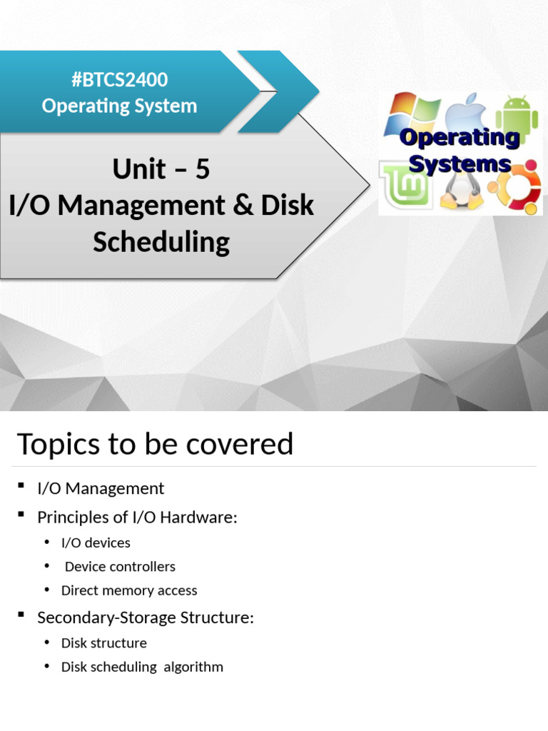 Unit-5 - Disk Scheduling IO MGMT | PDF | Disk Storage | Computer Data ...