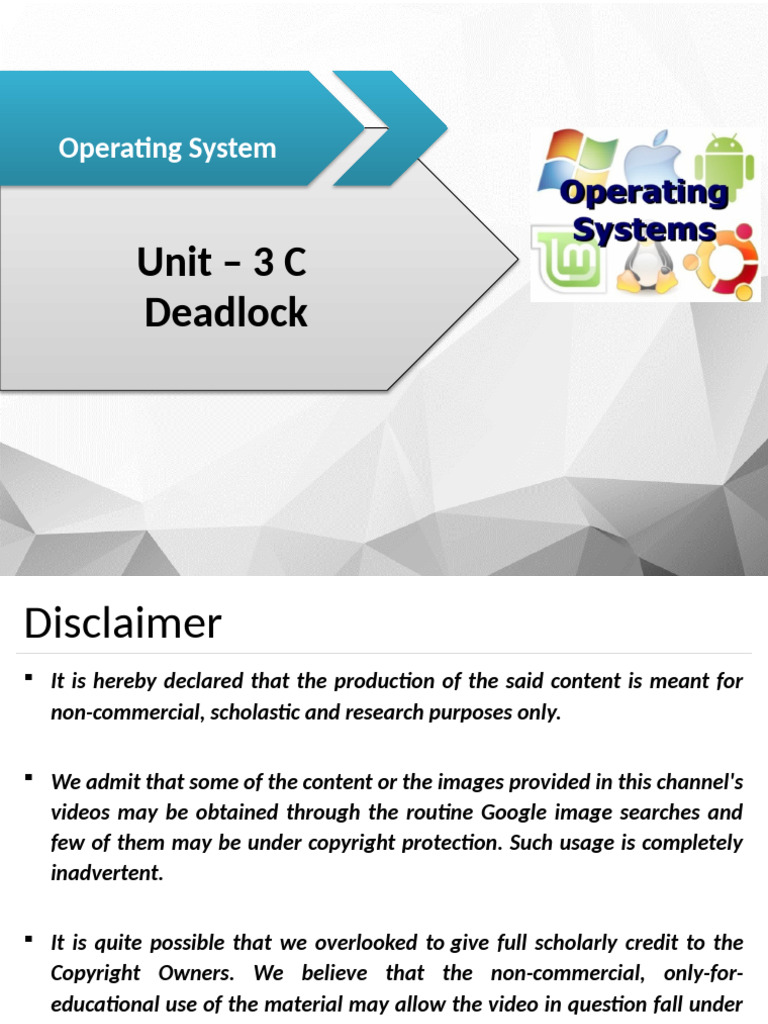 Unit-3 OS Deadlock | PDF | Computing | Applied Mathematics