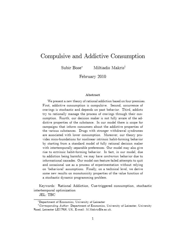 Rational Addiction Revisited 7 | PDF | Consumption (Economics ...